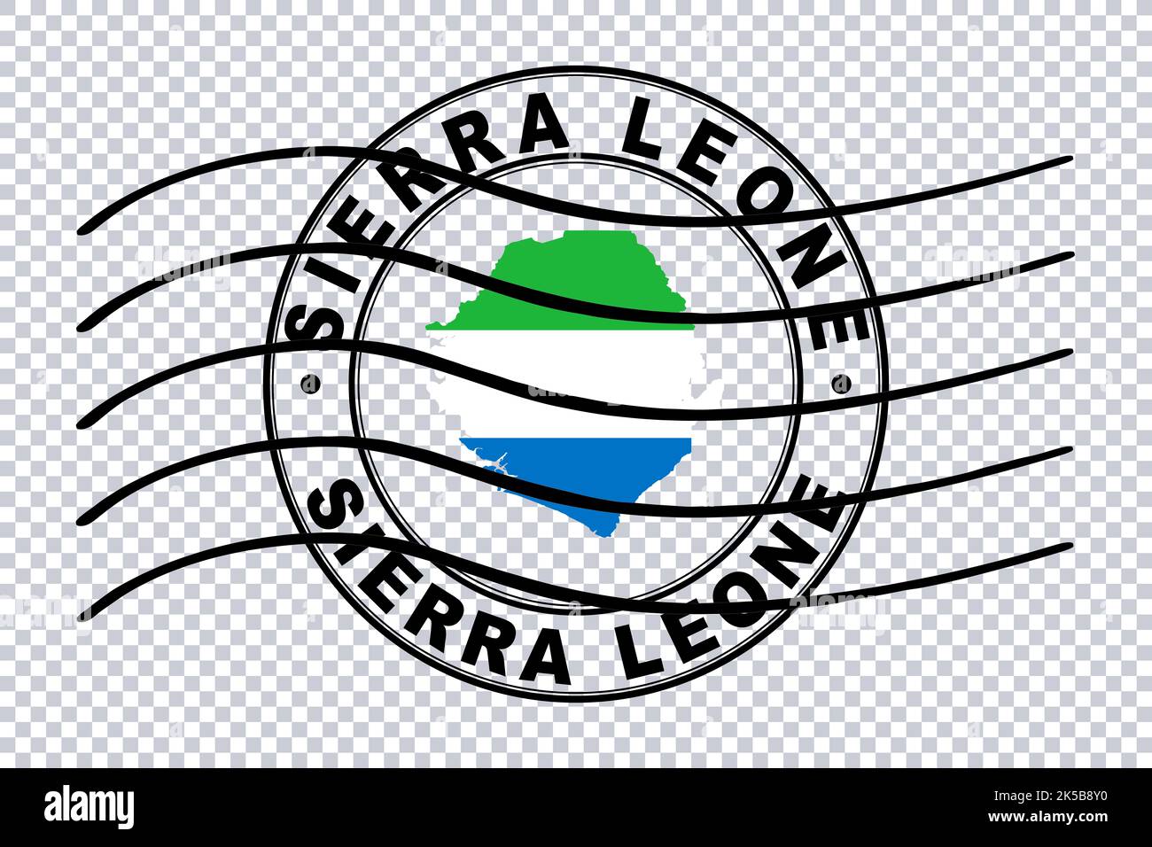 Map of Sierra Leone, Postal Passport Stamp, Travel Stamp, Clipping path ...