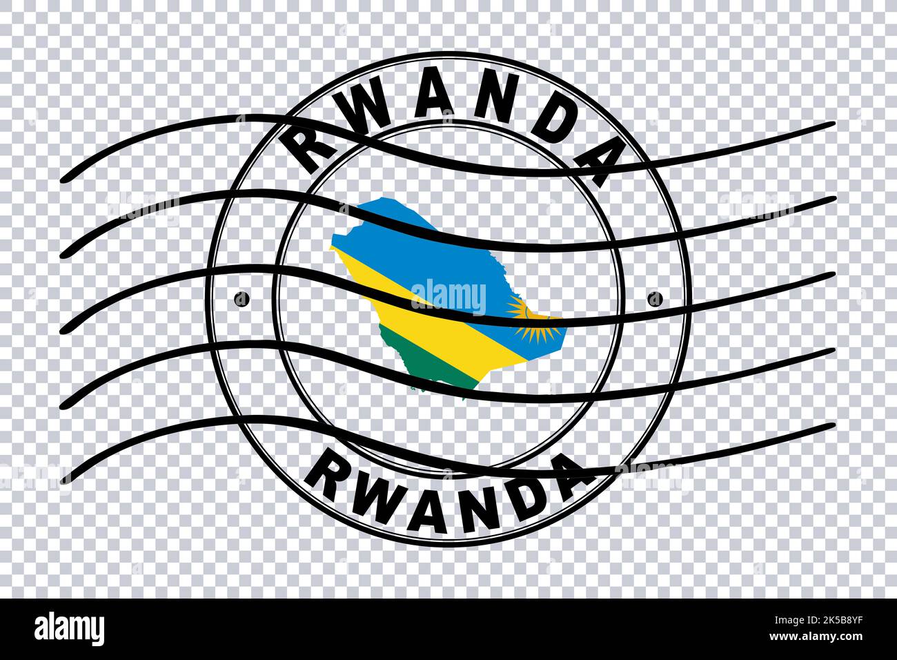 Map of Rwanda, Postal Passport Stamp, Travel Stamp, Clipping path Stock ...