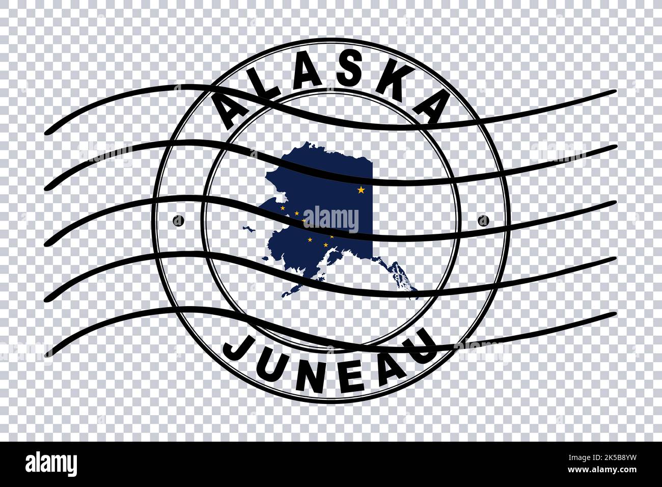 Map of Alaska, Postal Passport Stamp, Travel Stamp, Clipping path Stock ...