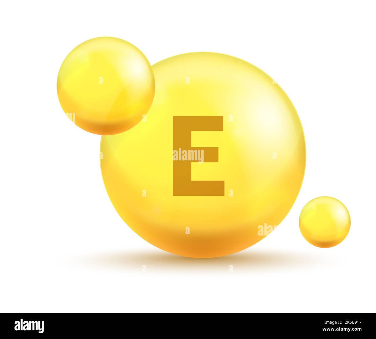 Vitamin golden capsules. Realistic 3d gold bubbles. Vector multivitamin ...