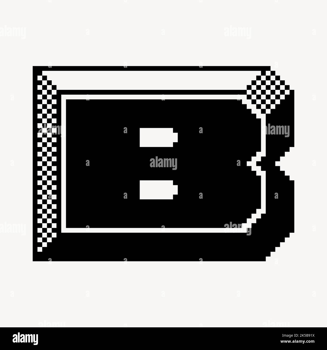 B letter clipart, 8-bit font illustration vector Stock Vector Image ...