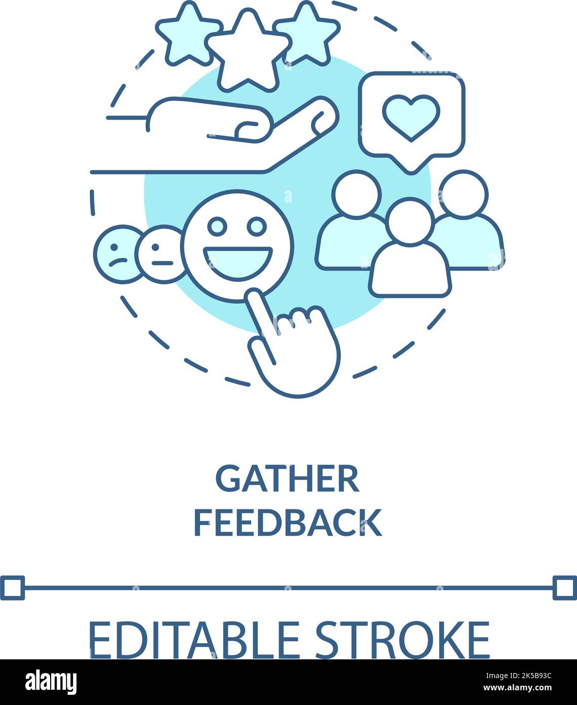 Gather feedback turquoise concept icon Stock Vector Image & Art - Alamy