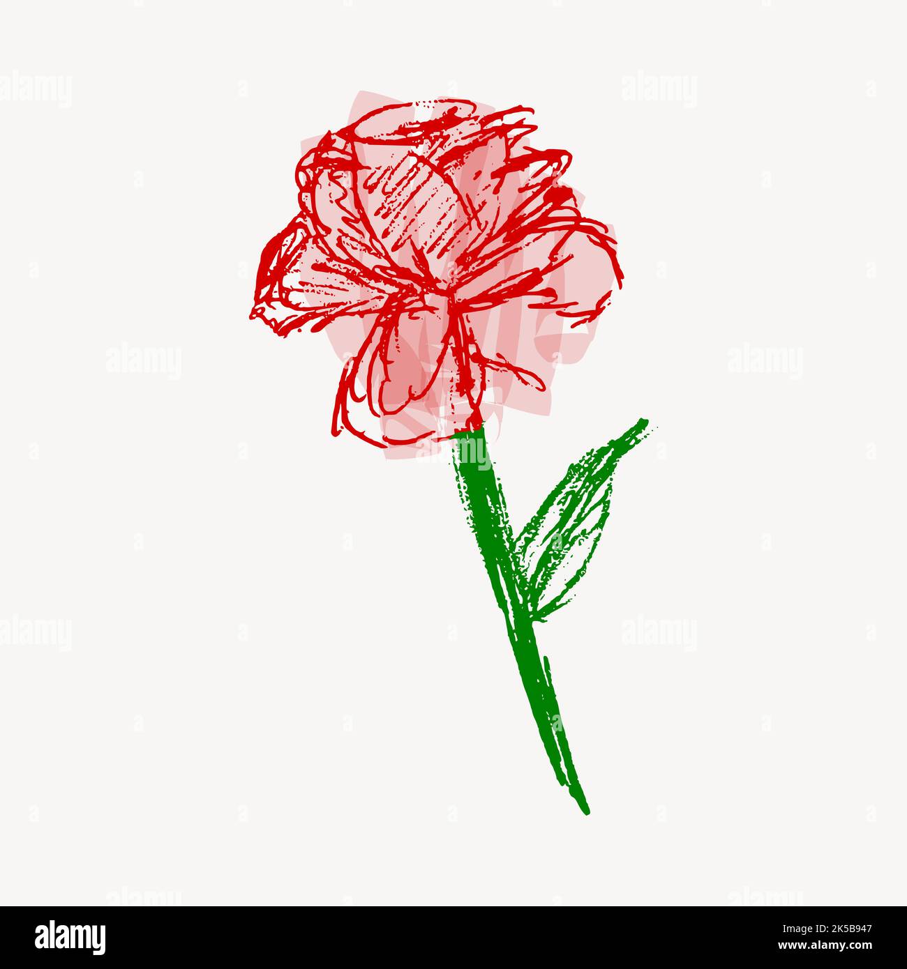Red rose scribble clipart, nature illustration vector Stock Vector ...