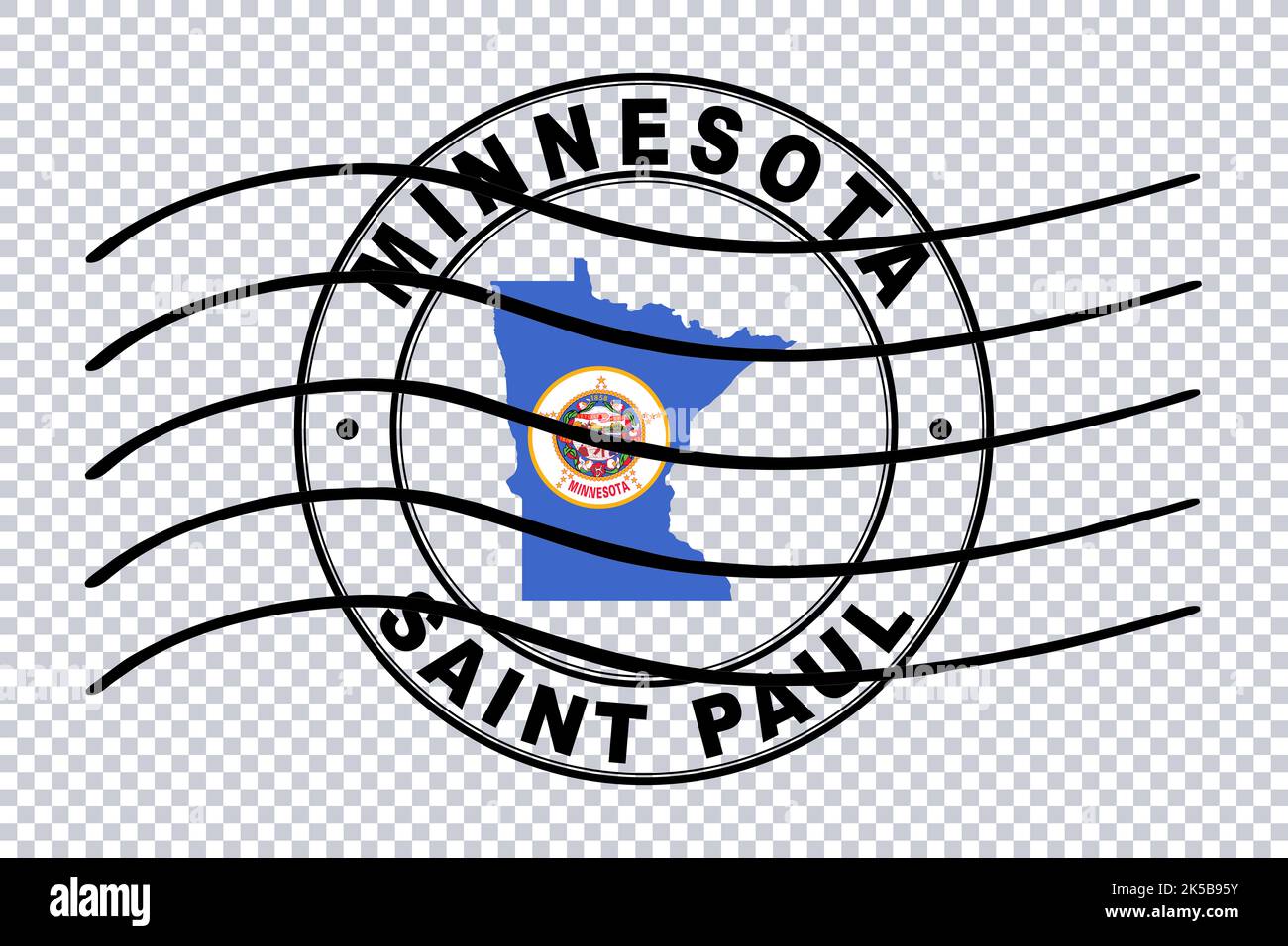 Map of Minnesota, Postal Passport Stamp, Travel Stamp, Clipping path ...
