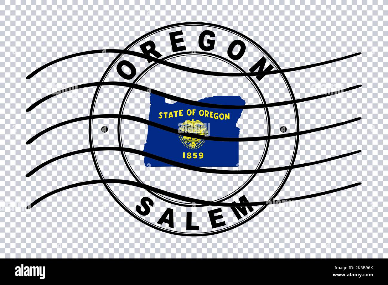 Map of Oregon, Postal Passport Stamp, Travel Stamp, Clipping path Stock ...