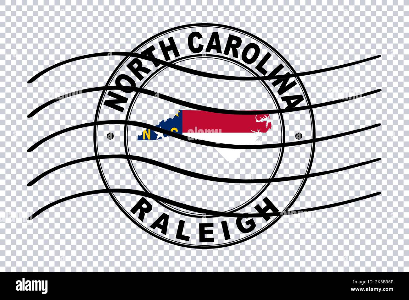 Map of North Carolina, Postal Passport Stamp, Travel Stamp, Clipping ...