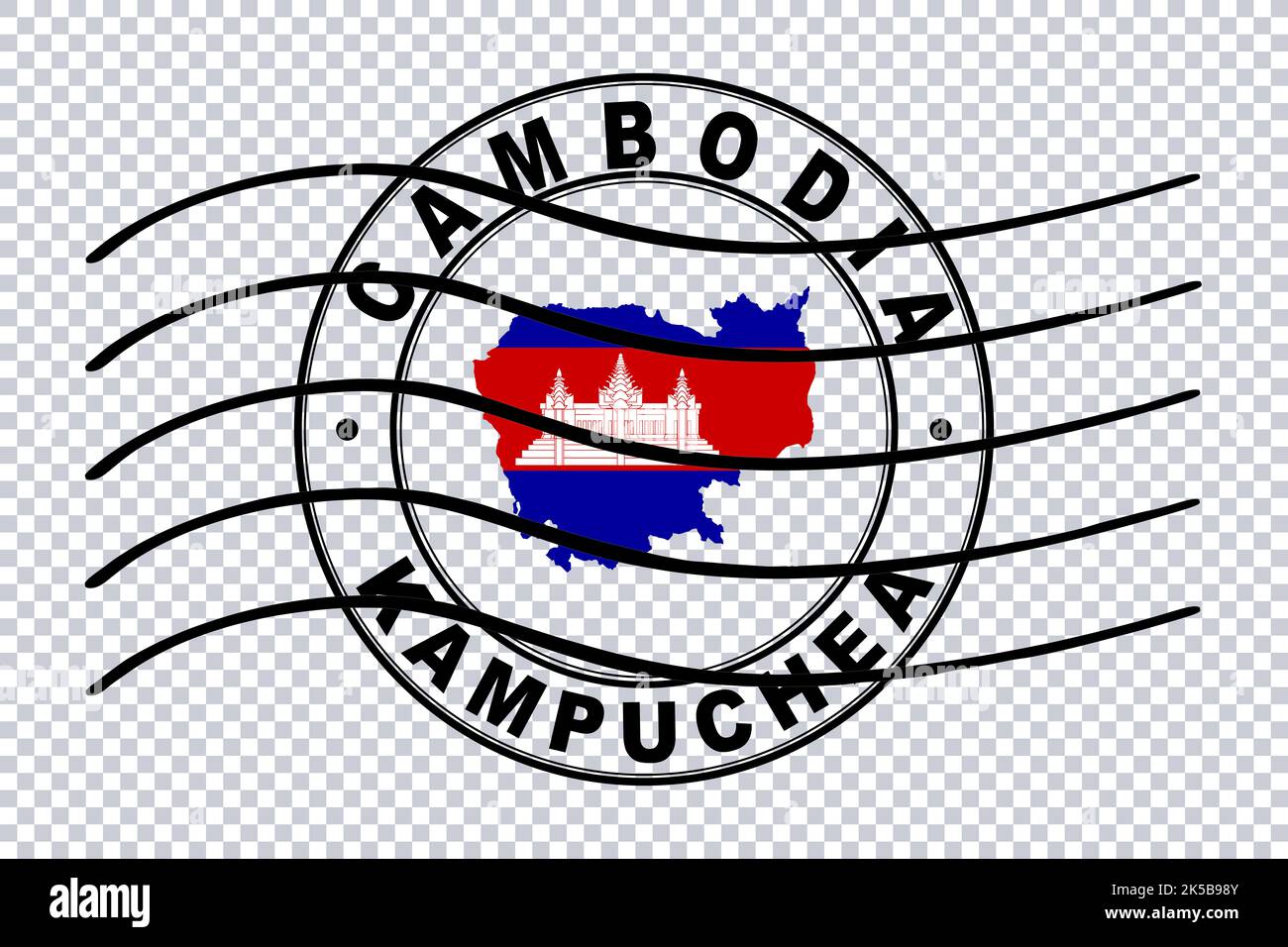 Map of Cambodia, Postal Passport Stamp, Travel Stamp, Clipping path ...