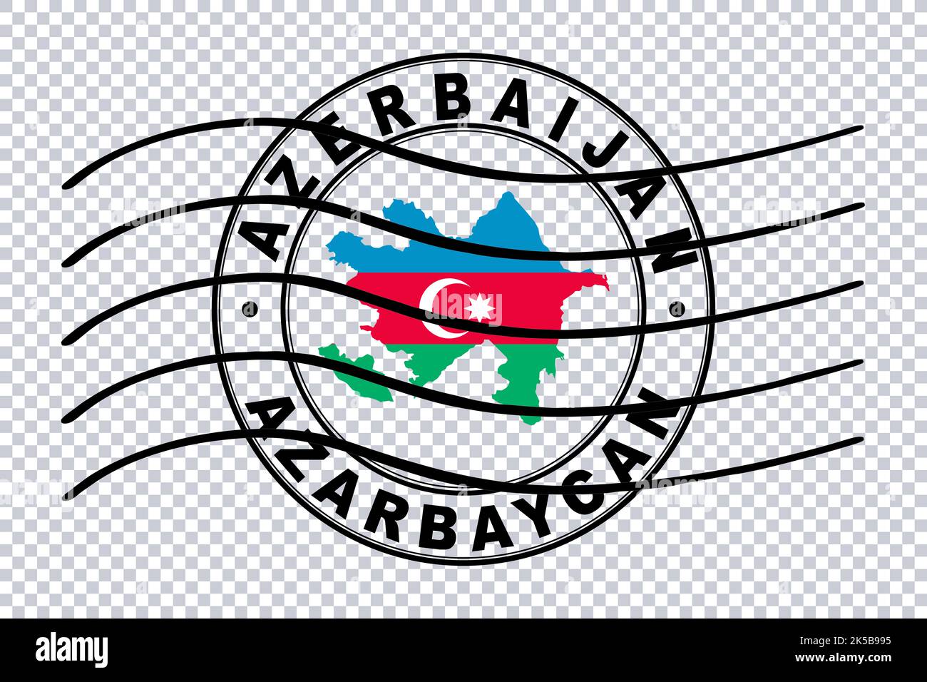 Map of Azerbaijan, Postal Passport Stamp, Travel Stamp, Clipping path ...