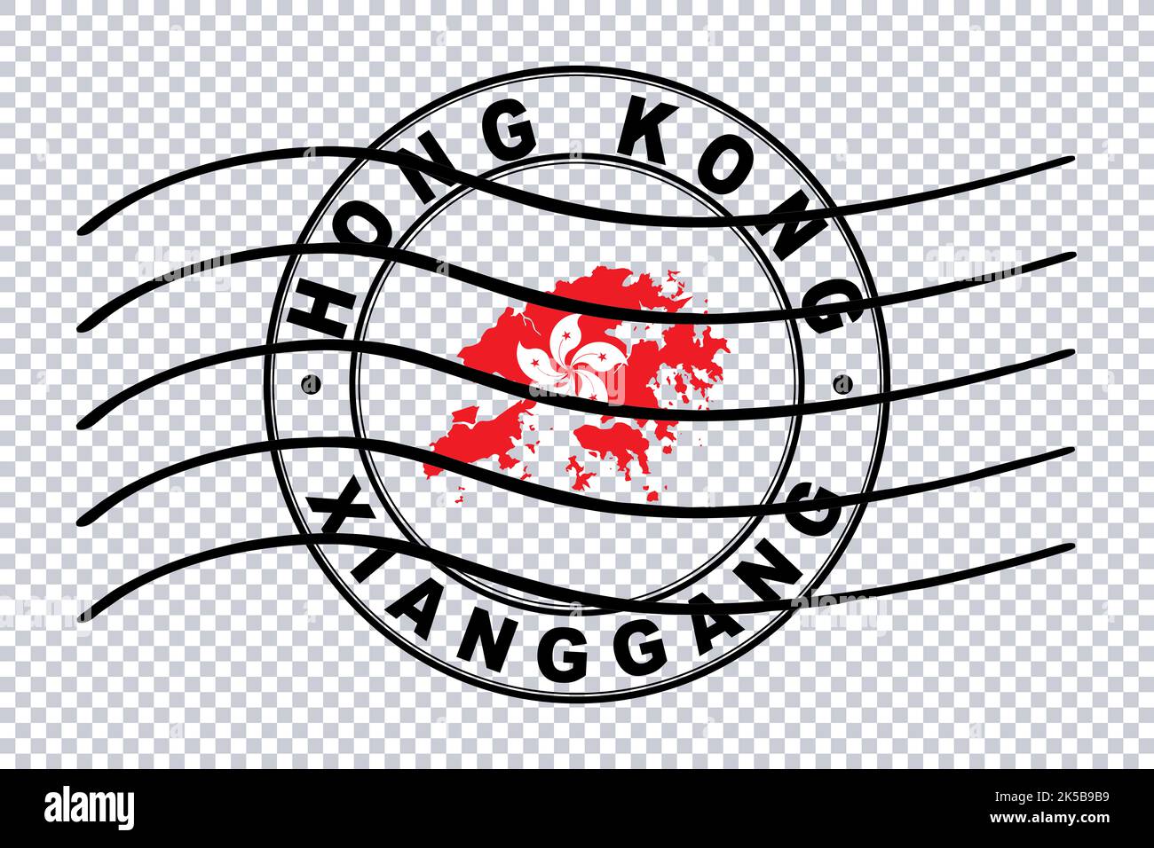 Map of Hong Kong, Postal Passport Stamp, Travel Stamp, Clipping path ...