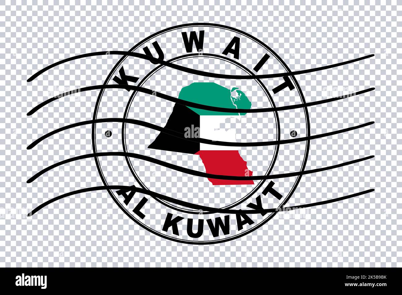 Map of Kuwait, Postal Passport Stamp, Travel Stamp, Clipping path Stock ...