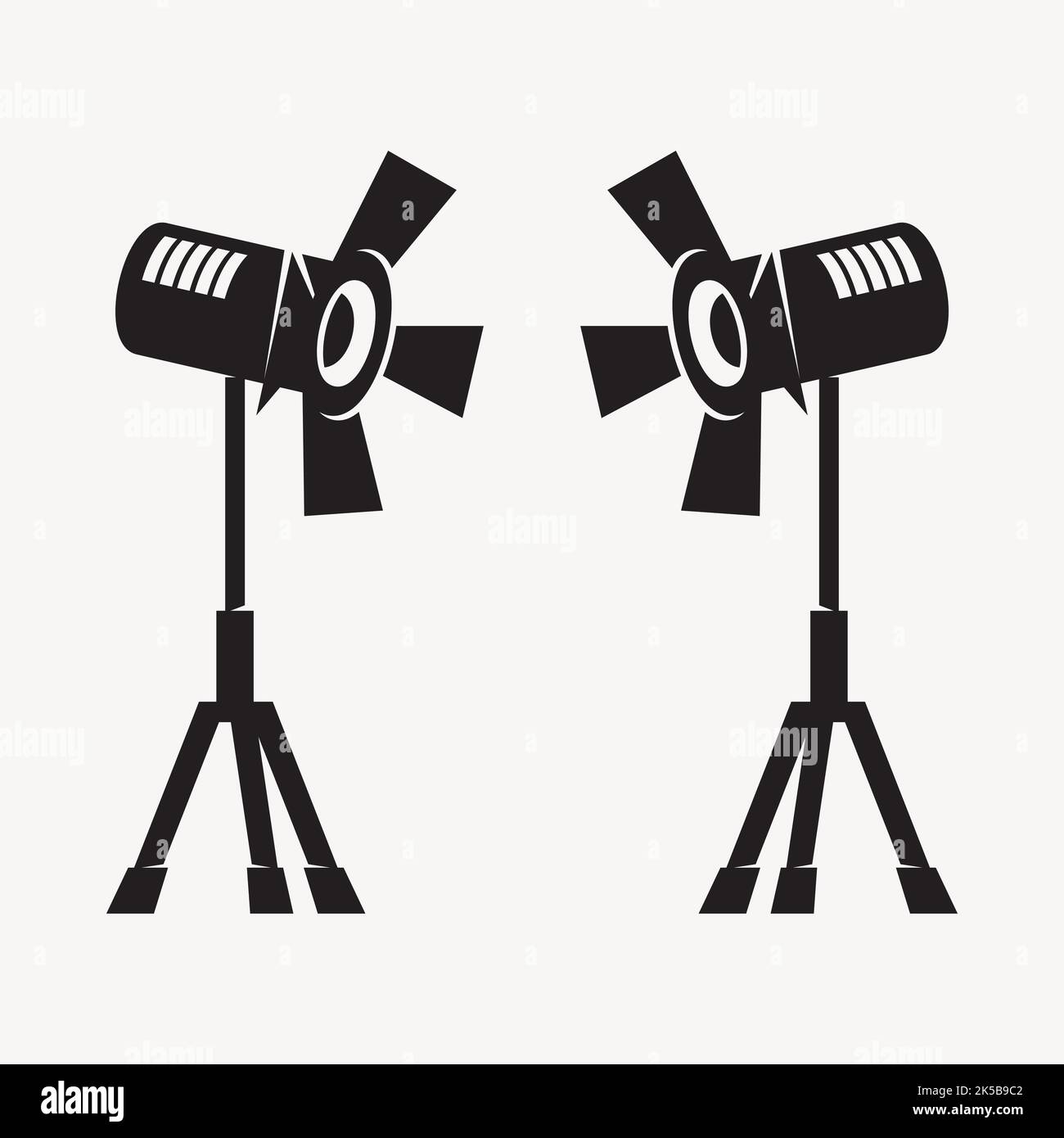 Studio lights clipart, silhouette object illustration vector Stock ...