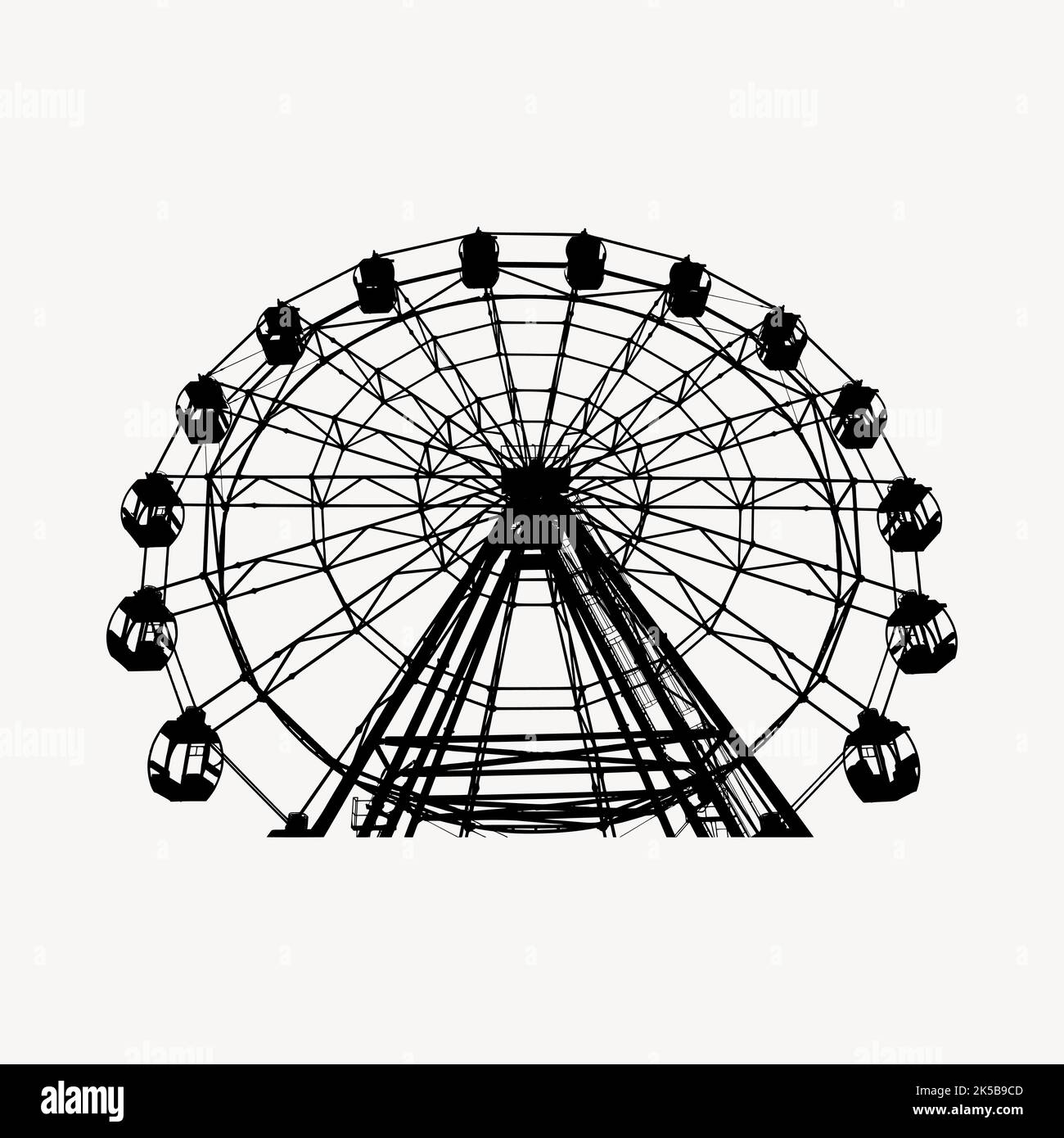 Ferris wheel silhouette clipart, amusement park illustration vector ...