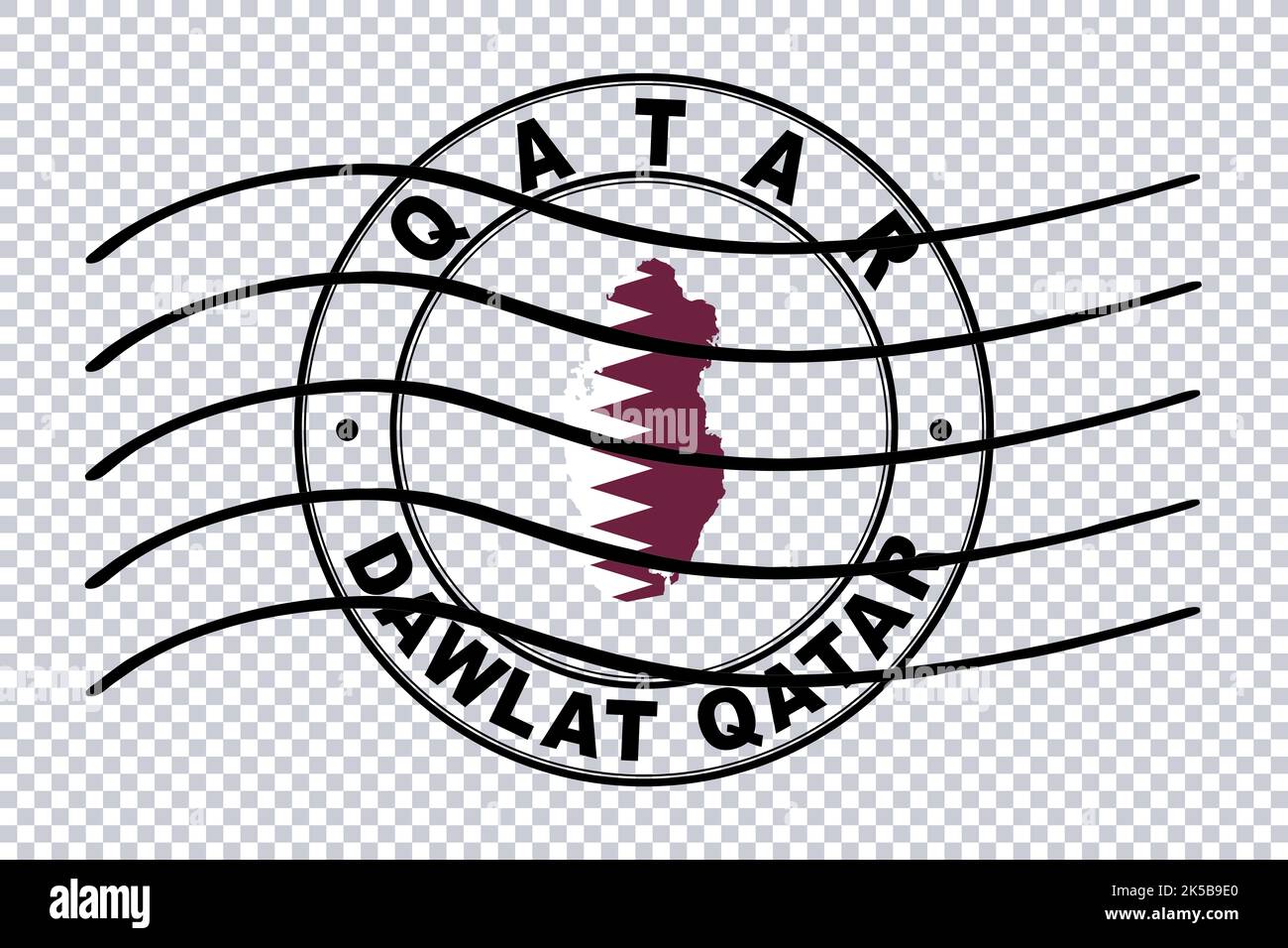 Map of Qatar, Postal Passport Stamp, Travel Stamp, Clipping path Stock ...