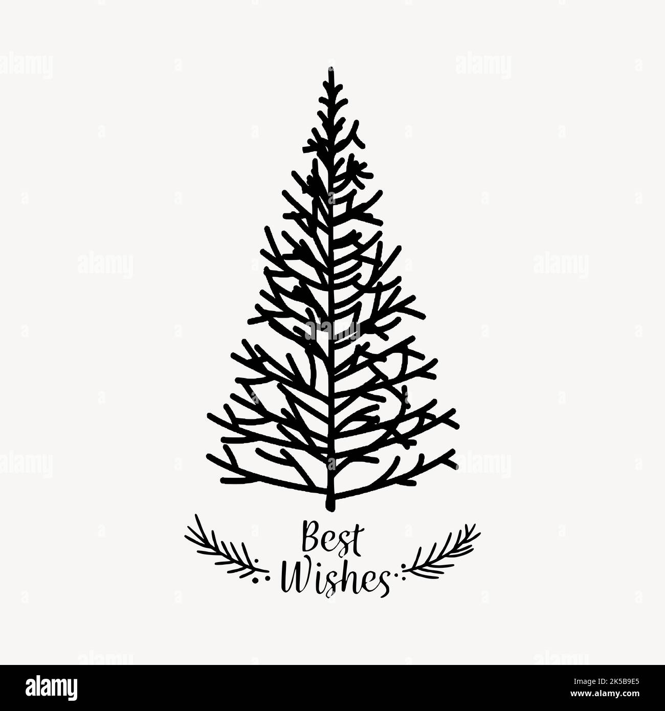 Pine tree clipart, Christmas illustration vector Stock Vector Image ...