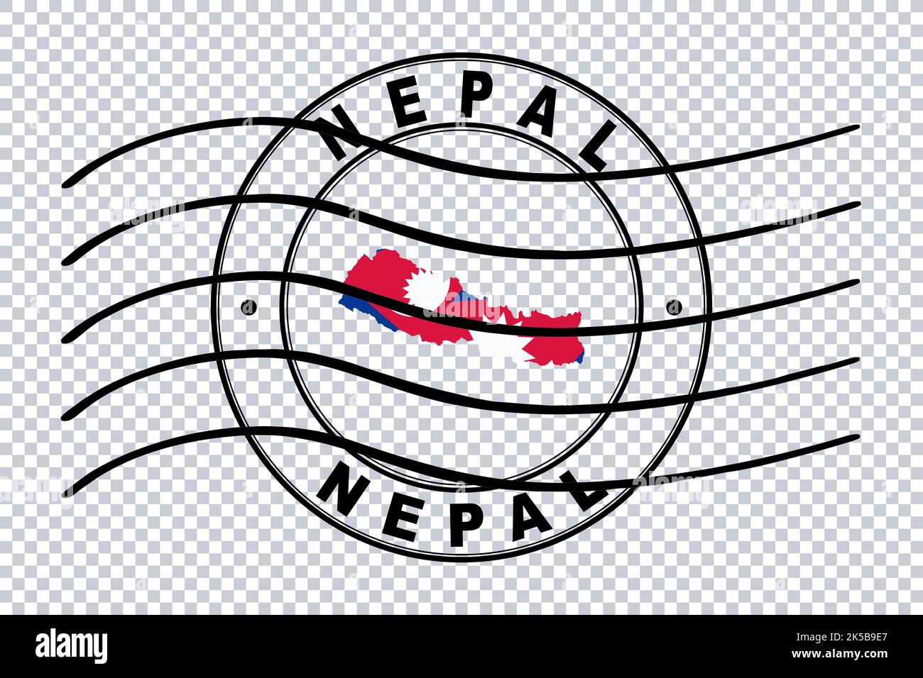 Map of Nepal, Postal Passport Stamp, Travel Stamp, Clipping path Stock ...