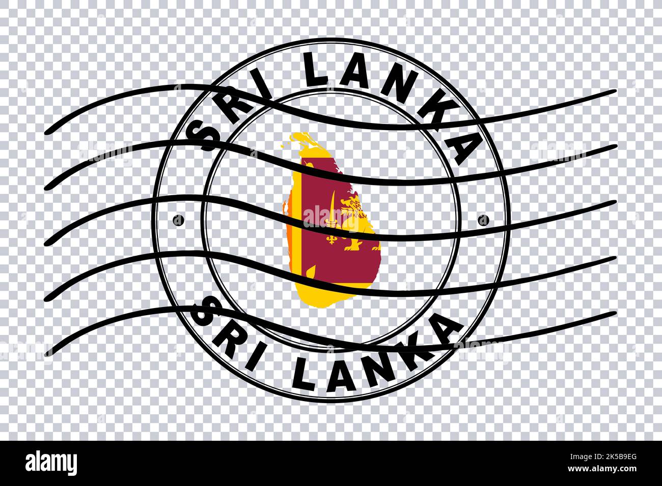 Map of Sri Lanka, Postal Passport Stamp, Travel Stamp, Clipping path ...