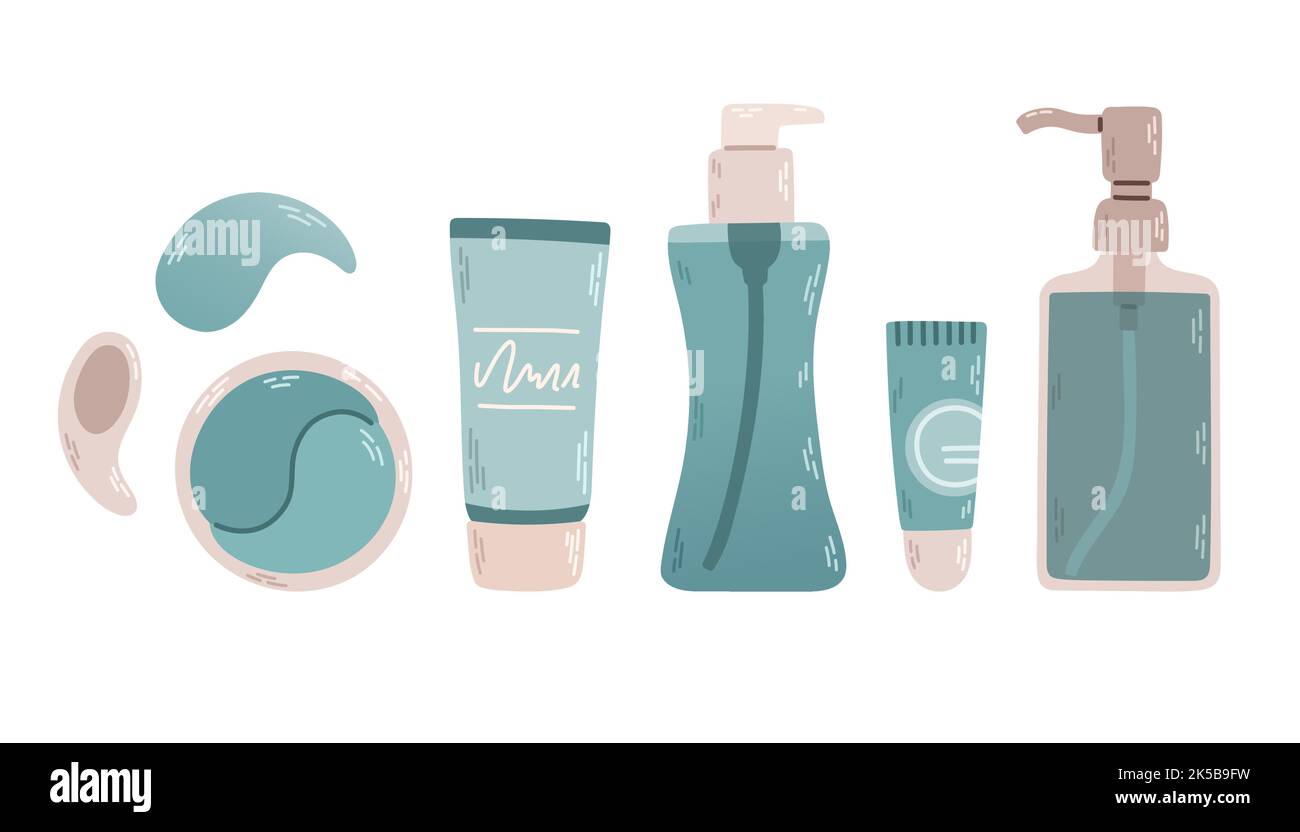 Set of beauty cosmetics flat design vector illustration Stock Vector ...