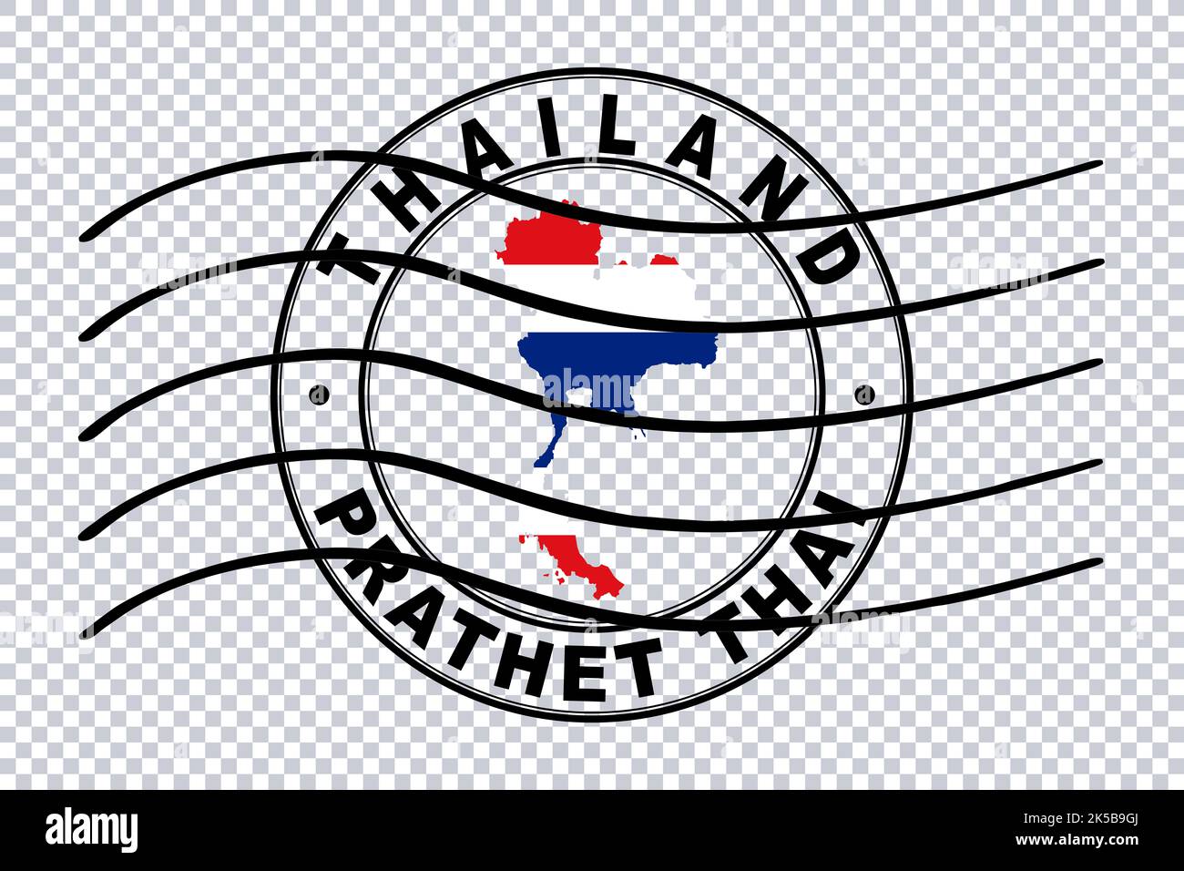 Map of Thailand, Postal Passport Stamp, Travel Stamp, Clipping path ...