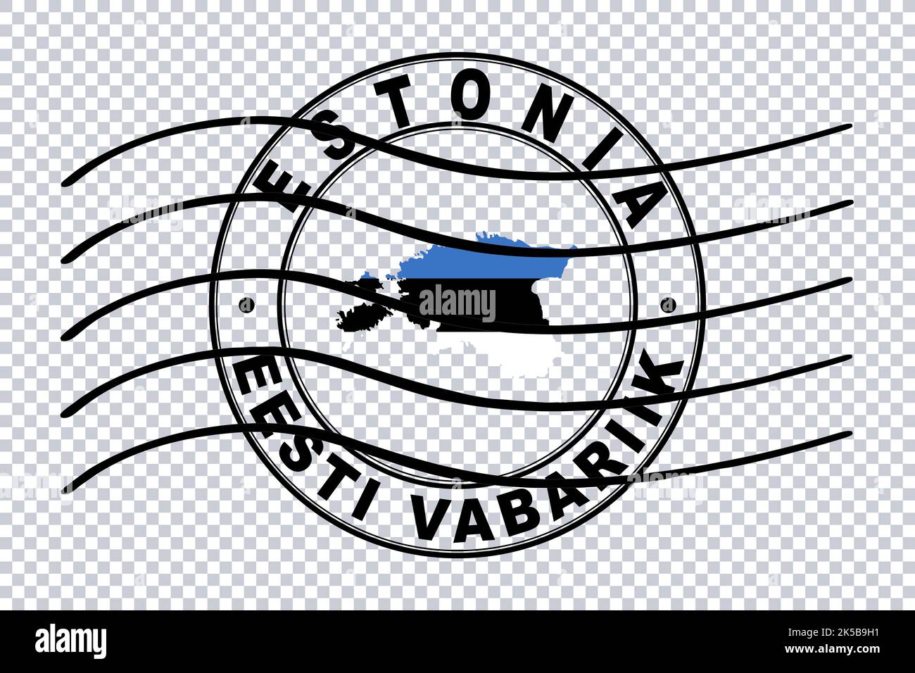 Map of Estonia, Postal Passport Stamp, Travel Stamp, Clipping path ...