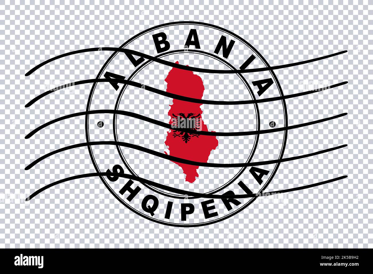 Map of Albania, Postal Passport Stamp, Travel Stamp, Clipping path ...