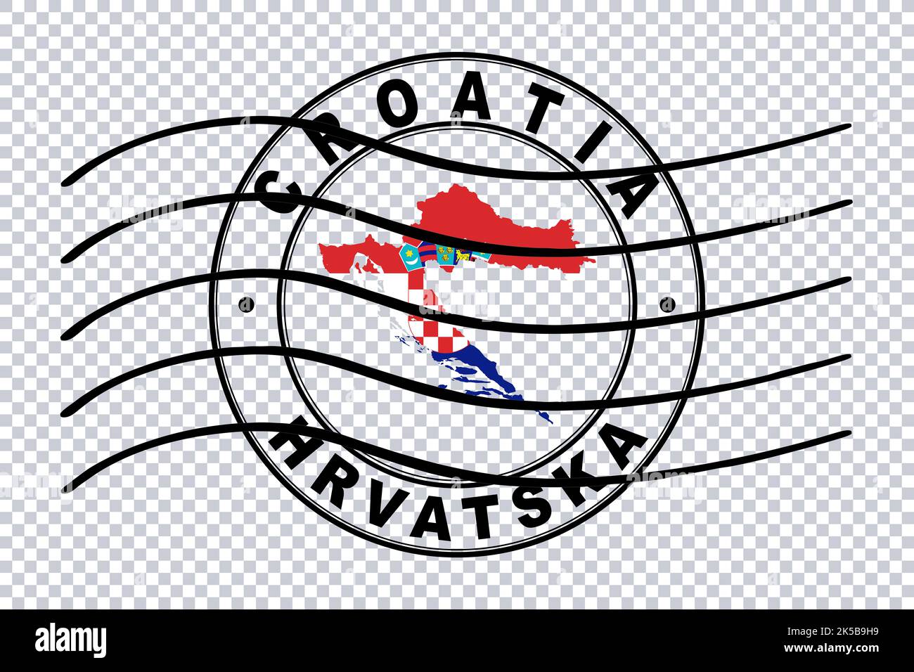 Map of Croatia, Postal Passport Stamp, Travel Stamp, Clipping path ...