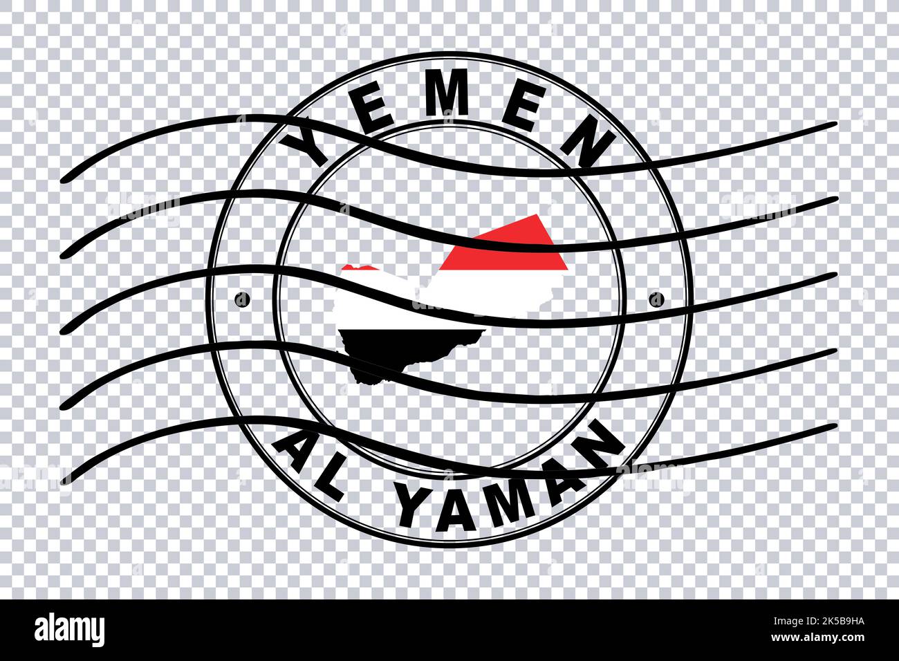Map of Yemen, Postal Passport Stamp, Travel Stamp, Clipping path Stock ...