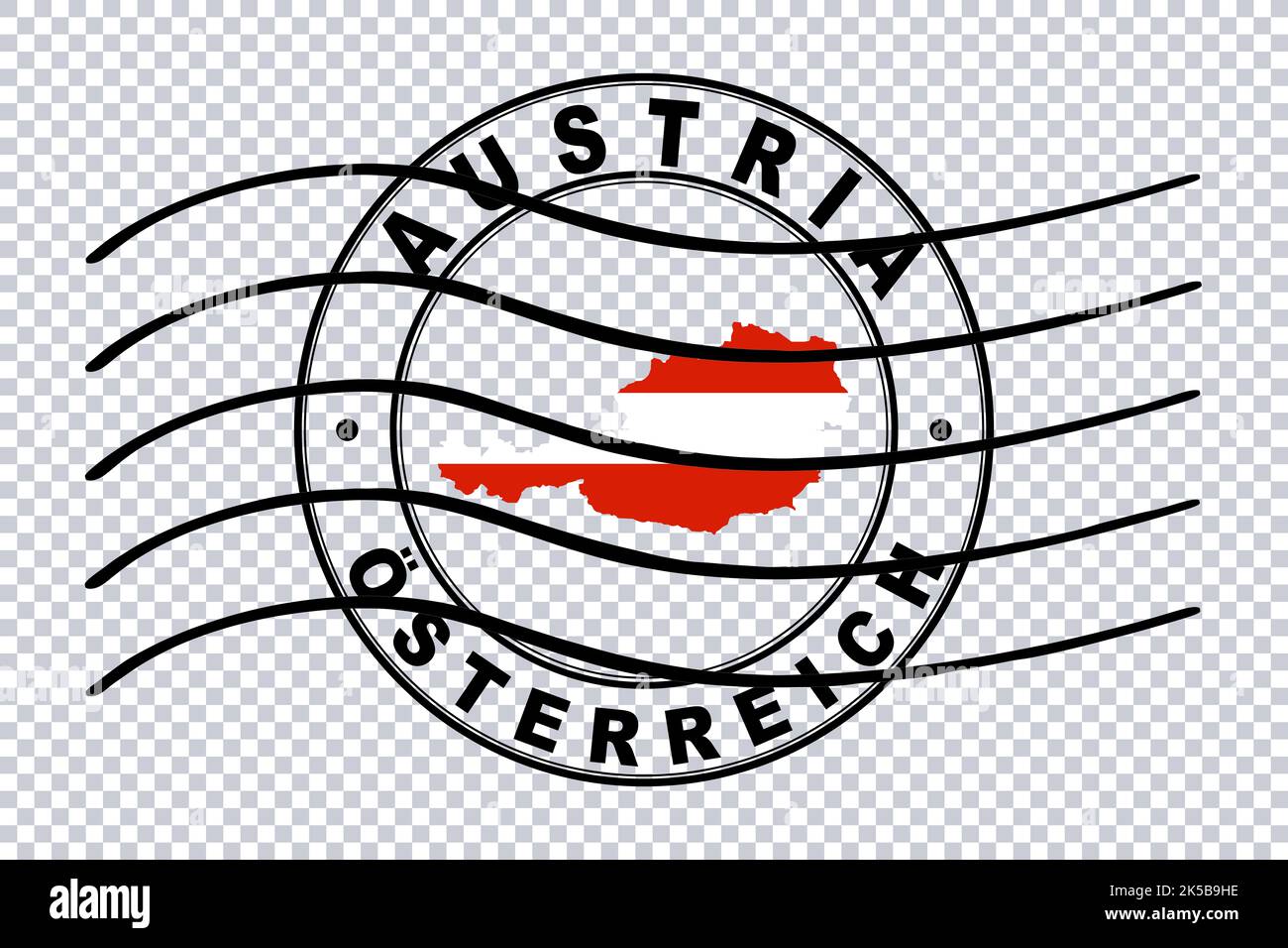 Map of Austria, Postal Passport Stamp, Travel Stamp, Clipping path ...