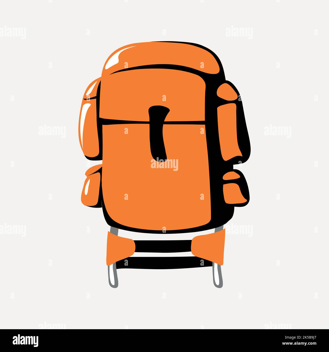 Orange hiking backpack clipart, object illustration vector Stock Vector ...