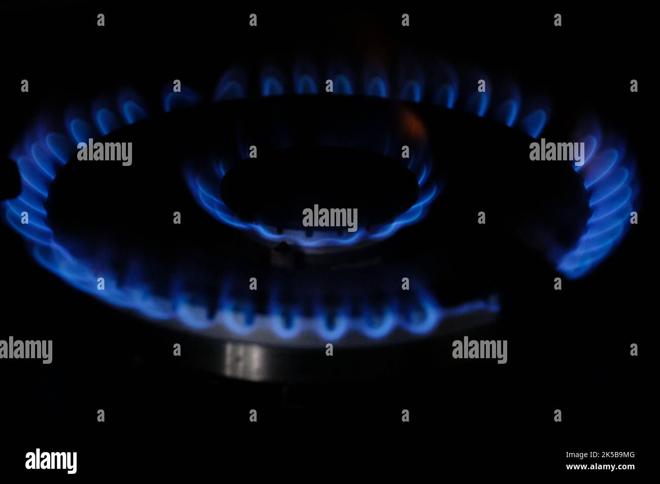 illustration the blue flame of a gas cooker is pictured on October 6 ...