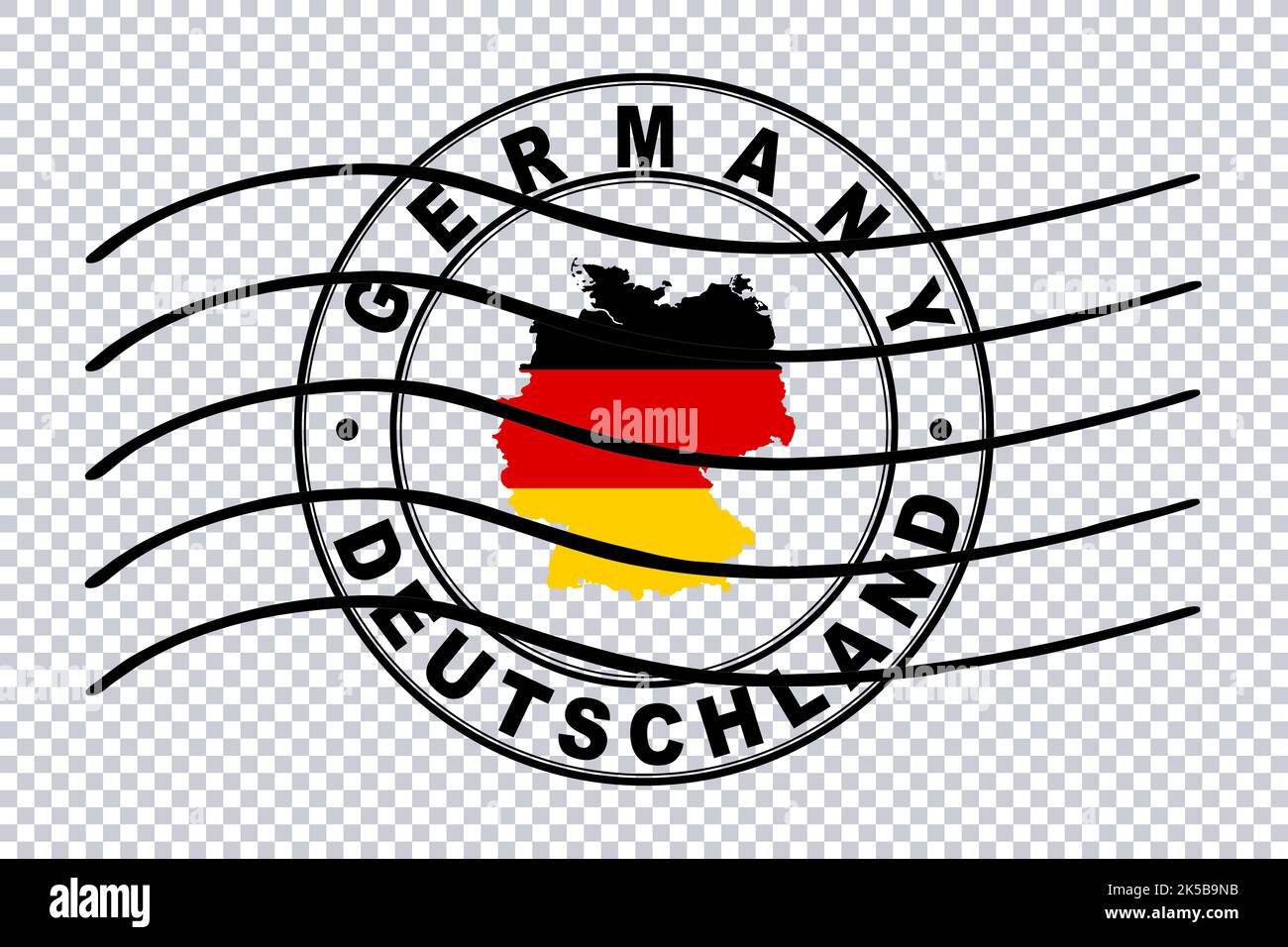 Map of Germany, Postal Passport Stamp, Travel Stamp, Clipping path ...