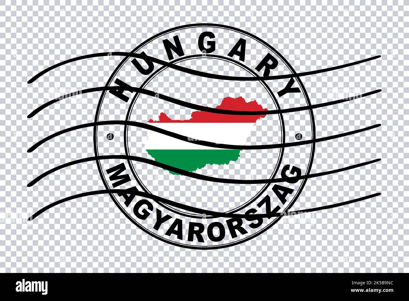 Map of Hungary, Postal Passport Stamp, Travel Stamp, Clipping path ...