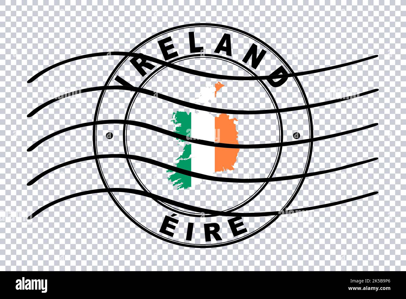 Map of Ireland, Postal Passport Stamp, Travel Stamp, Clipping path ...