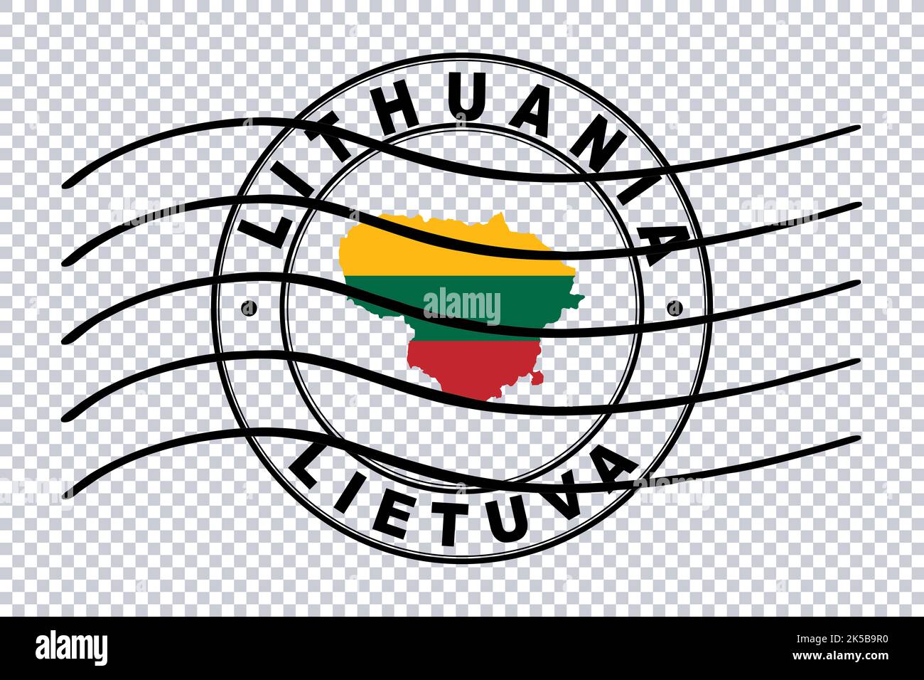 Map of Lithuania, Postal Passport Stamp, Travel Stamp, Clipping path ...