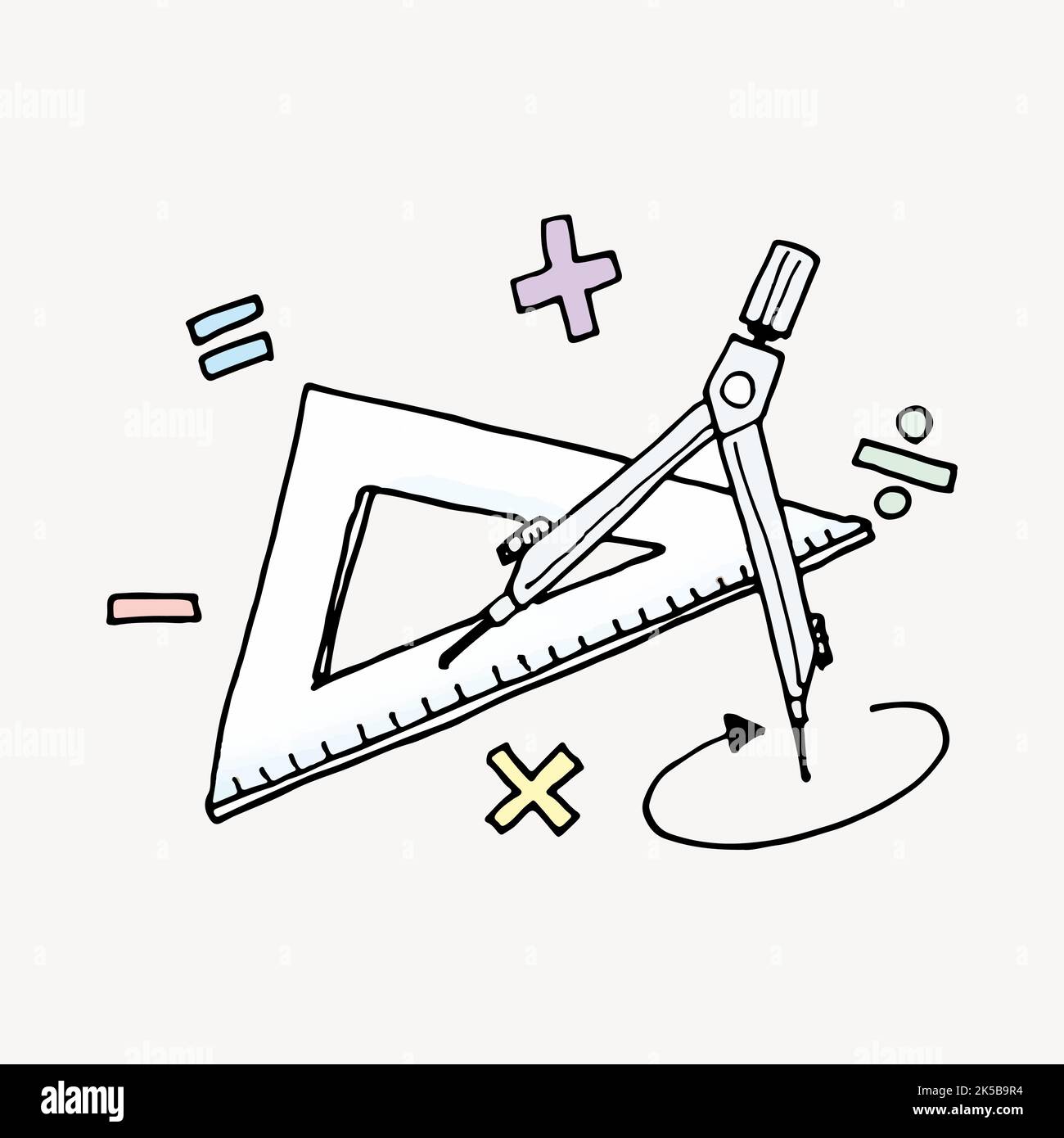 Math set clipart, education illustration vector Stock Vector Image ...