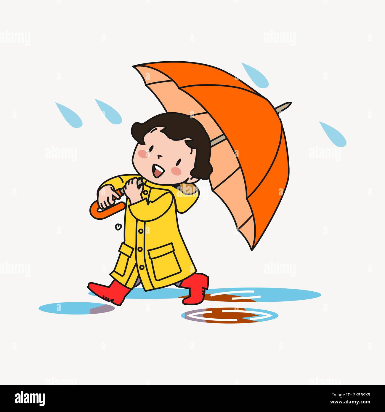 Little girl clipart, cartoon character illustration vector Stock Vector ...