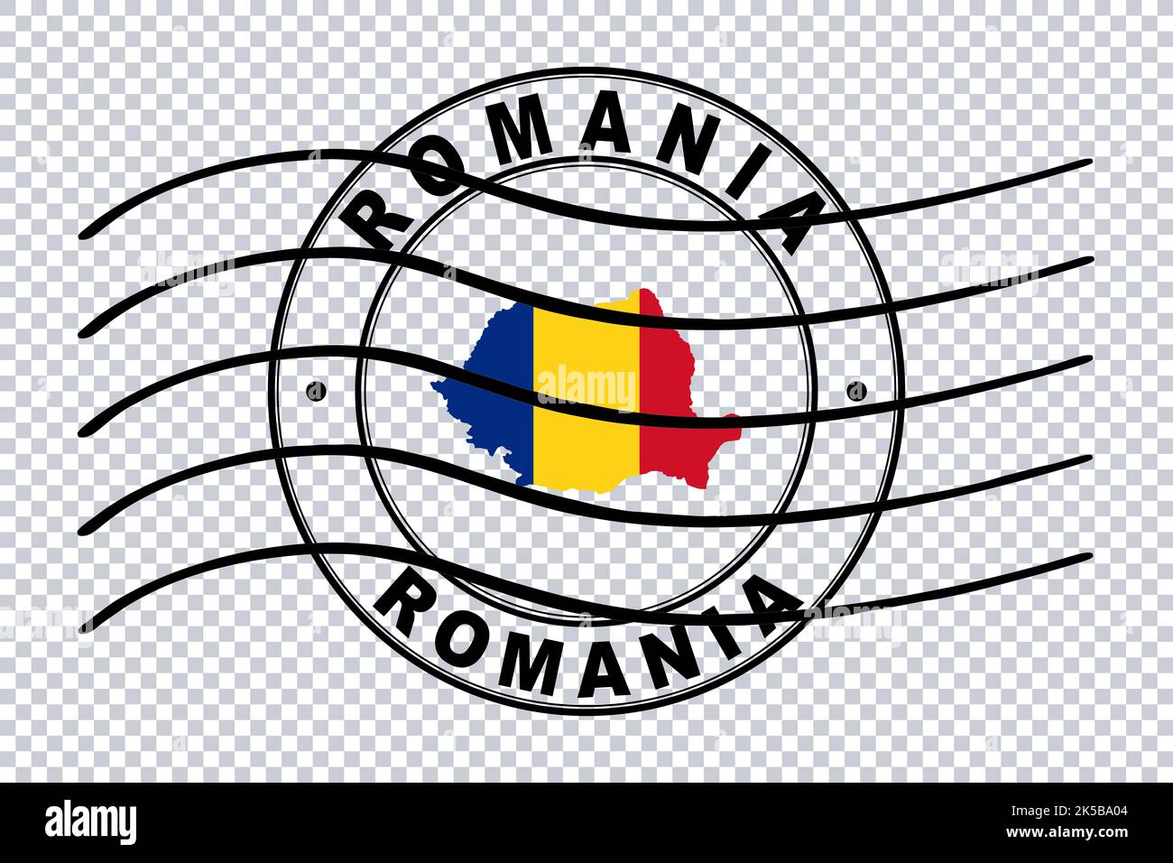Map of Romania, Postal Passport Stamp, Travel Stamp, Clipping path ...