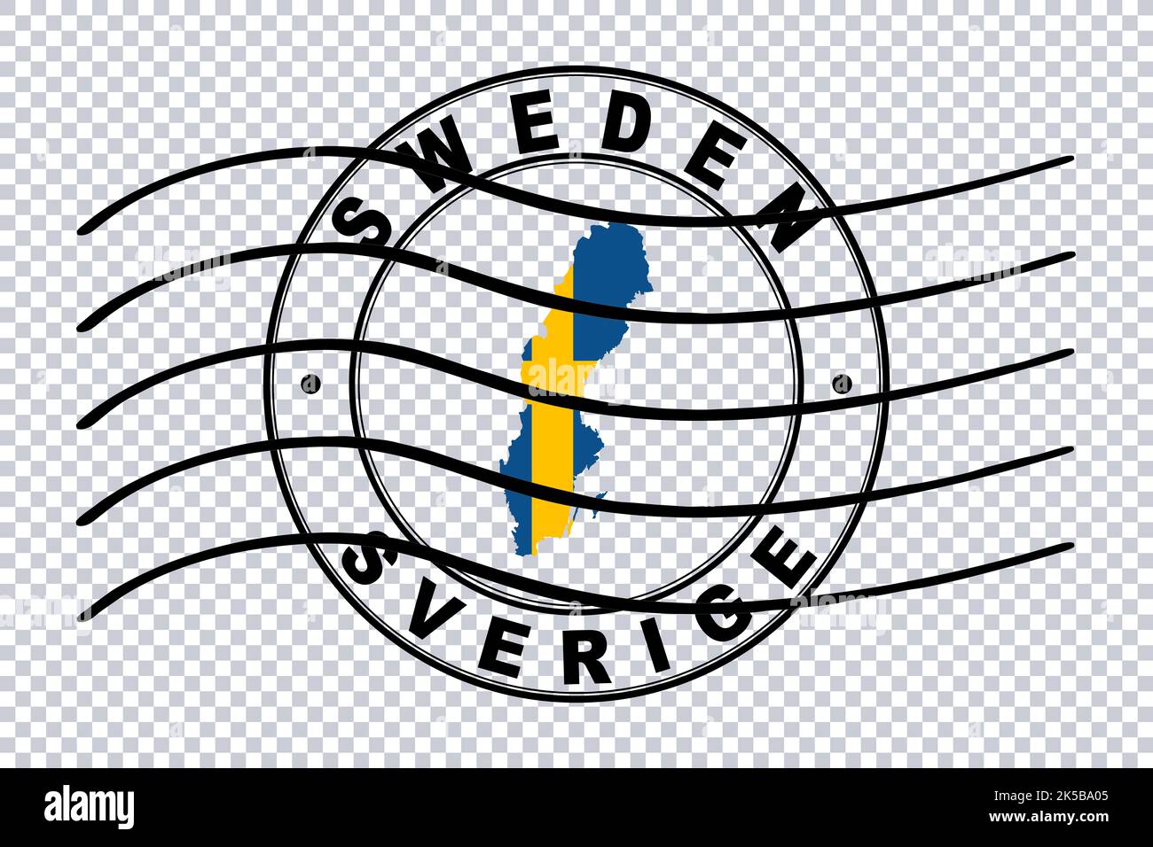 Map of Sweden, Postal Passport Stamp, Travel Stamp, Clipping path Stock ...