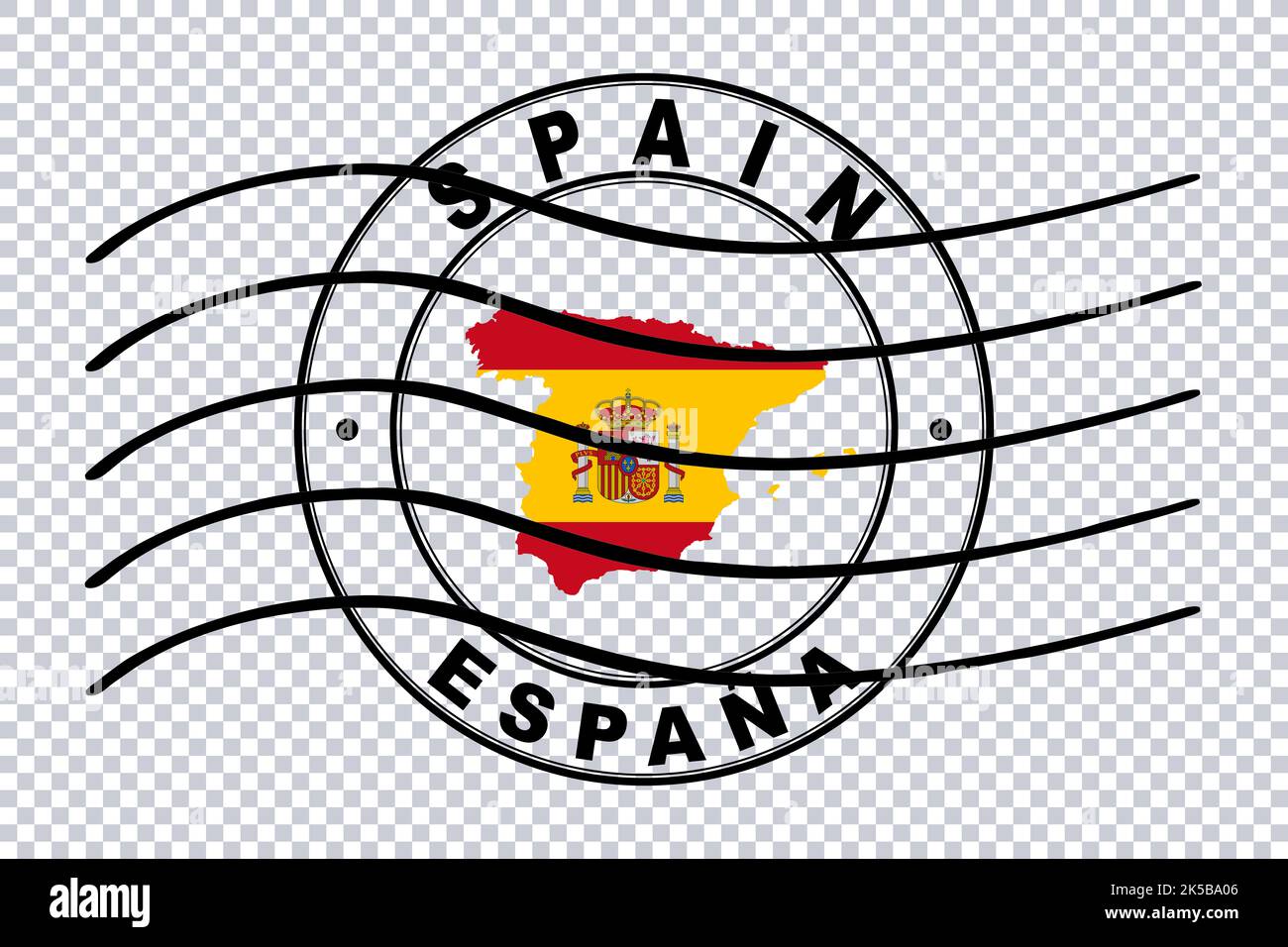 Map of Spain, Postal Passport Stamp, Travel Stamp, Clipping path Stock ...