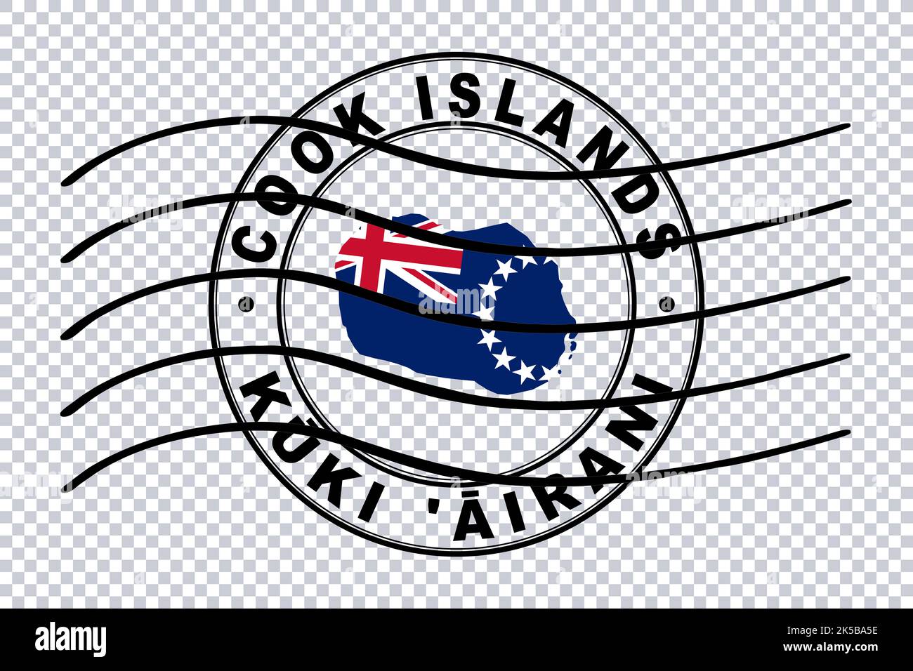 Map of Cook Islands, Postal Passport Stamp, Travel Stamp, Clipping path ...