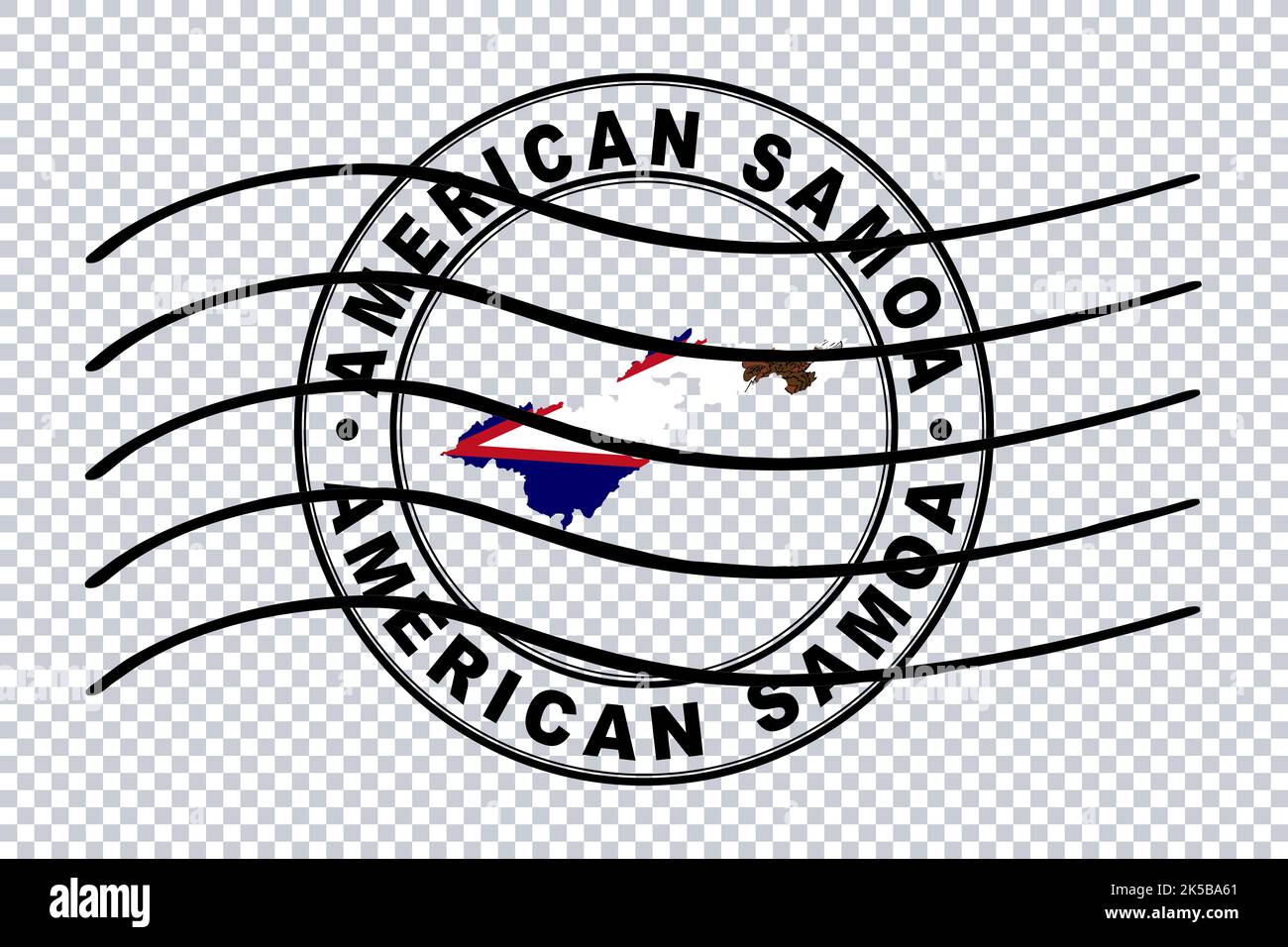 Map Of American Samoa Postal Passport Stamp Travel Stamp Clipping 5173
