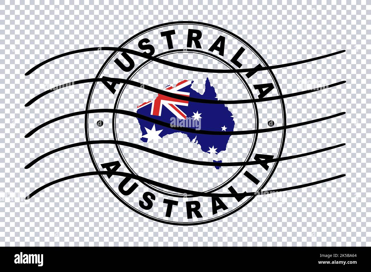 Map of Australia, Postal Passport Stamp, Travel Stamp, Clipping path ...