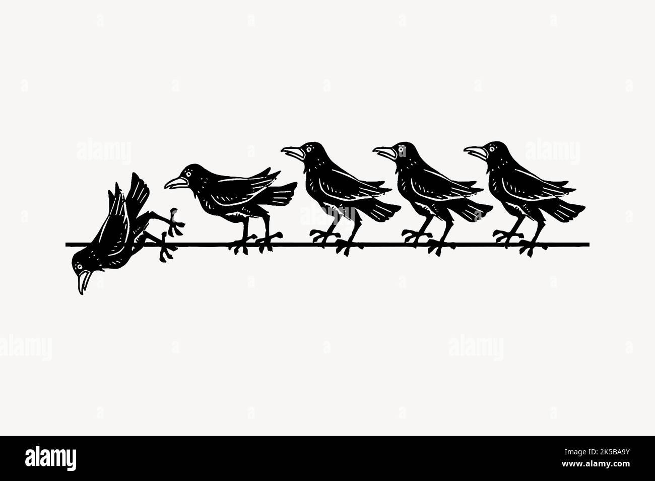 Flock of crows clipart hi-res stock photography and images - Alamy