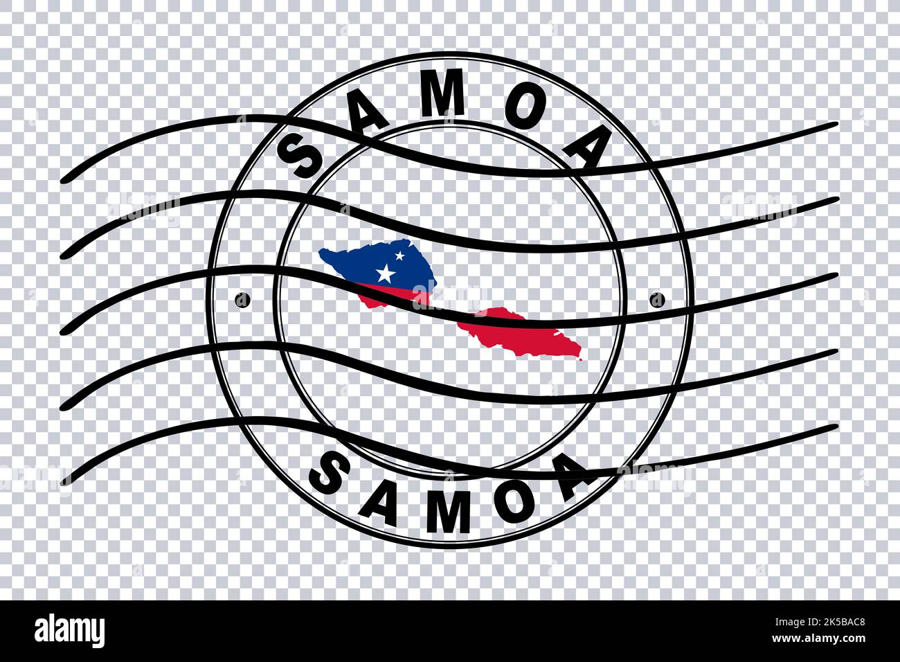 Map of Samoa, Postal Passport Stamp, Travel Stamp, Clipping path Stock ...