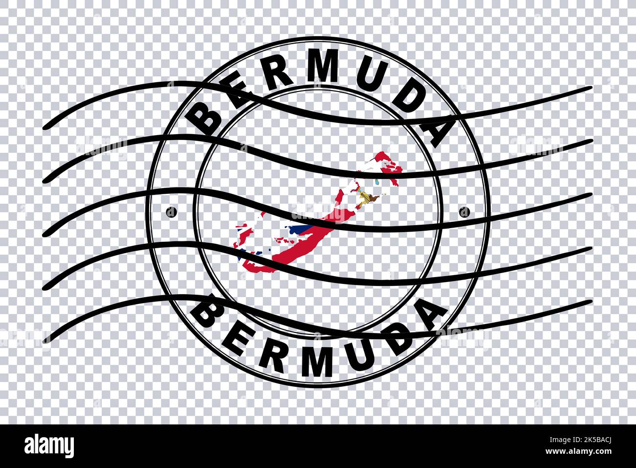 Map of Bermuda, Postal Passport Stamp, Travel Stamp, Clipping path ...