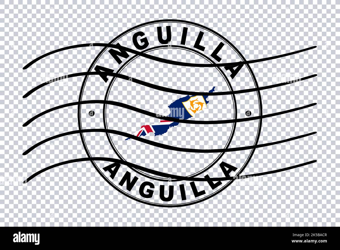 Map of Anguilla, Postal Passport Stamp, Travel Stamp, Clipping path ...