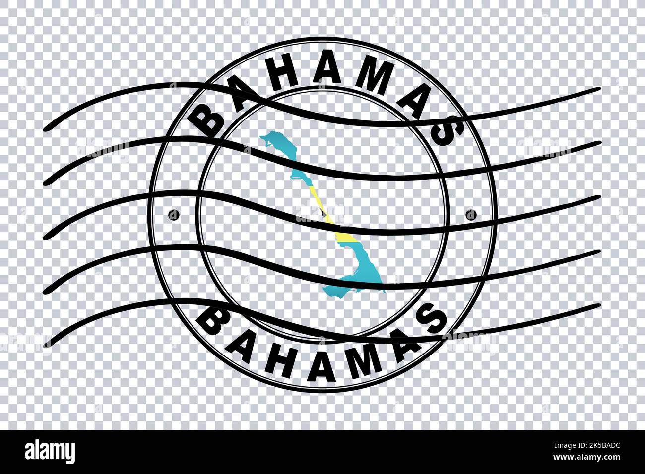 Map of Bahamas, Postal Passport Stamp, Travel Stamp, Clipping path ...