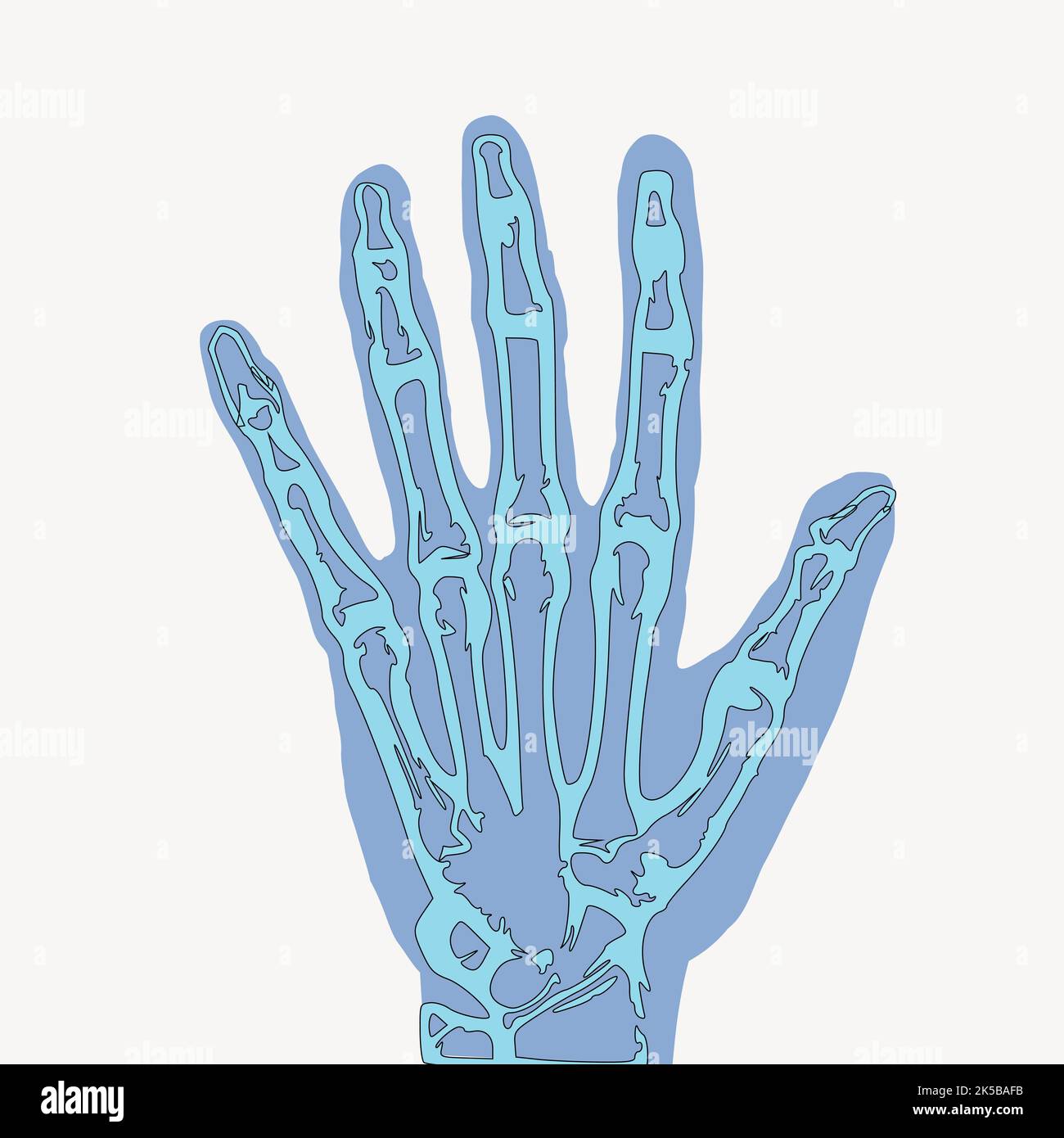 X-ray hand clipart, medical illustration vector Stock Vector Image ...