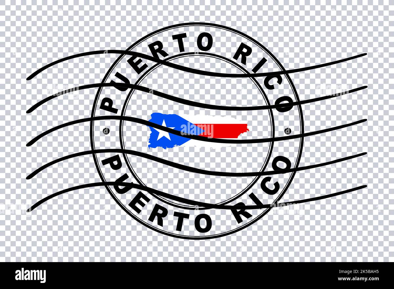 Map of Puerto Rico, Postal Passport Stamp, Travel Stamp, Clipping path ...