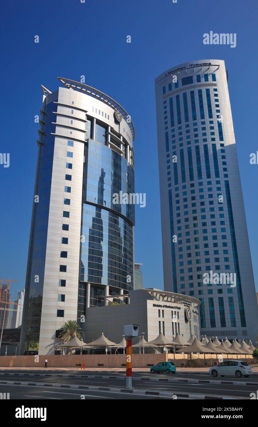 Al Fardan Residences, Barjeel Tower, Wind Tower, Doha, Qatar Stock ...