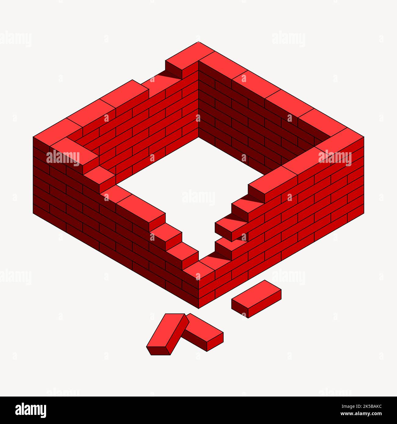 Brick wall clipart, illustration vector Stock Vector Image & Art - Alamy